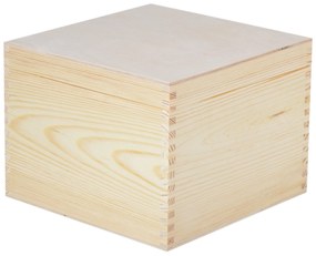 Dřevěná krabička s víkem - 20 x 20 x 15 cm, přírodní