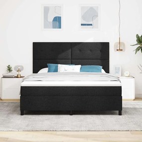 Postel s boxspringem s čelo Černá 180 x 200 cm textil 3339408