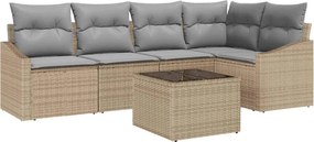Set pohovek 6 ks Béžová polyratan 3346730