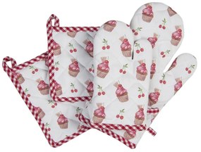Bavlněná podložka pod nádobí pro děti Cherry Cupcake – 16x16 cm
