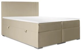 Čalouněná postel Sharon 160x200, béžová, vč. matrace a topperu