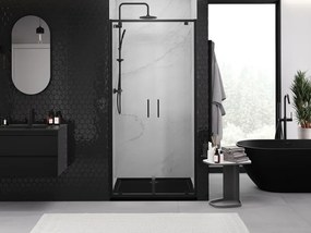 Mexen Exo, dvojité výklopné sprchové dveře, 110 cm, transparentní sklo, černá, 8182-110-000-70-00