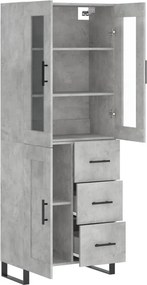 Skříň highboard betonově šedá 69,5x34x180 cm kompozitní dřevo 3198685