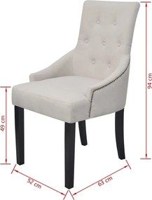 vidaXL Jídelní židle 6 ks krémově šedé textil [272507]