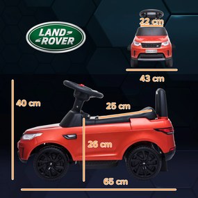 AIYAPLAY Elektrické auto pro děti s řidičským povolením Land Rover, posuvné dětské vozidlo s světlomety, klaksonem a hudbou