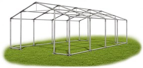 Garážový stan 4x8x2m střecha PVC 560g/m2 boky PVC 500g/m2 konstrukce ZIMA Bílá Šedá Zelené