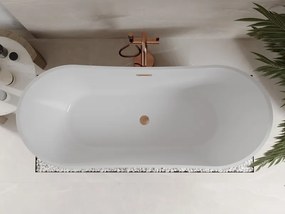 Mexen Celia, volně stojící vana 170 x 75 cm, bílá, měděný přepad, 52331707500-65