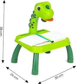 ECOTOYS Kreslicí tabule s projektorem Dinosaurus zelená / 3 tematické