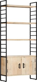 4patrová knihovna 80 x 30 x 180 cm masivní mangovníkové dřevo 284421
