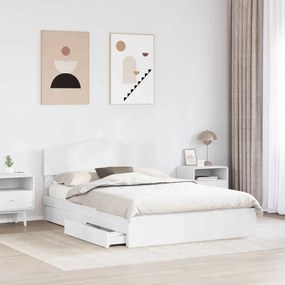 Postel s úložným prostorem Bílá 160 x 200 cm Kompozitní dřevo 3413075
