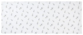 Bílý bavlněný běhoun se vzorem olivové větvičky Olive Fields – 50x140 cm