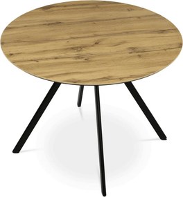 Kulatý jídelní stůl 100x100cm HT-R5010 OAK, lamino, dub