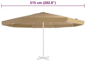 vidaXL Marketos Náhradní potah na zahradní slunečník taupe 515 cm