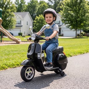 AIYAPLAY dětská elektrická Vespa PX150, Li-ion baterie, černá