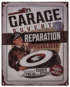 Nástěnná kovová cedule Garage Reparation - 25*20 cm