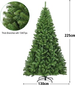 Costway Vánoční stromek 225 cm umělý vánoční stromek se skládacím systémem 1346