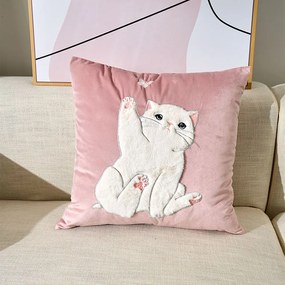 Dekorativní povlak na polštářek - roztomilá zvířátka (45x45 cm) Varianta: Růžová kočka
