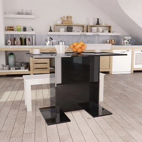 vidaXL Jídelní stůl černý vysoký lesk 110 x 60 x 75 cm dřevotříska