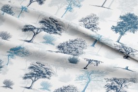 Bavlněný povlak na polštář Stíny stromů - modrý Velikost: 70 x 90