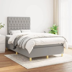 Box spring postel s matrací světle šedá 120 x 200 cm textil 3142561