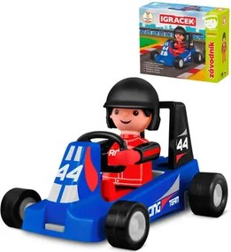 EFKO Igráček Závodník modrá motokára / Figurka s motokárou / plast / o