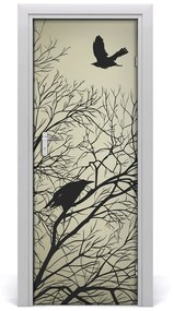 Samolepící fototapeta na dveře Vrány na stromě 95x205 cm