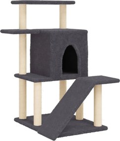 Škrabadlo pro kočky se sisalovými sloupky tmavě šedé 97 cm 172099