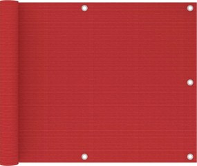 vidaXL Balkonová zástěna 75 x 600 cm HDPE [42321] Barva: Červená