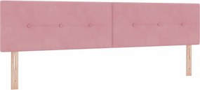 Postel s boxspringem s čelo Růžová 200 x 200 cm samet 3339199