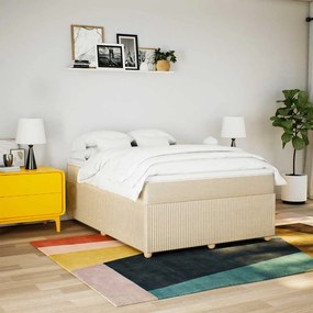 Box spring postel s matrací krémová 160x200 cm textil 3285586