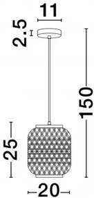 LED černá designová svítilna Asma