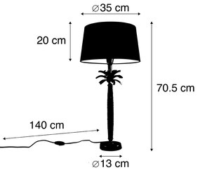 Stolní lampa Art Deco bronzová s černým stínítkem 35 cm - Areka