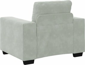 Set pohovek 3 ks Světle šedá samet 3324639