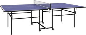 STOLNÍ TENISOVÝ STŮL SPORTNOW, skládací čtvrtový stůl na stolní tenis s kolečky, set na stolní tenis se 2 pálkami a 3 míčky, venkovní i vnitřní ocel,
