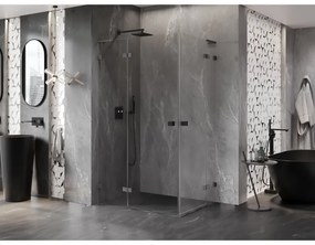 Mexen Lunar, L Duo sklápěcí sprchový kout 100 x 70 cm, 8mm čiré sklo, profil grafit broušený, 834L-100L-070P-66-00