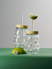 Sinsay - Sada kelímků se slámkami s motivem sedmikrásek 2 pack - vícebarevná
