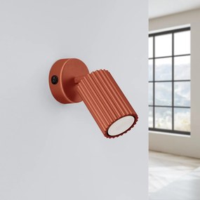 Sollux Lighting Nástěnné svítidlo KARBON červený okr s vypínačem