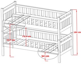 Dětská postel 90 cm KARLA (s roštem a úl. prostorem) (bílá). 1013257