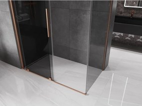 Mexen Velar, sprchový kout s posuvnými dveřmi 150 x 70 cm, 8mm šedé sklo, měděná matná, 871-150-070-41-65