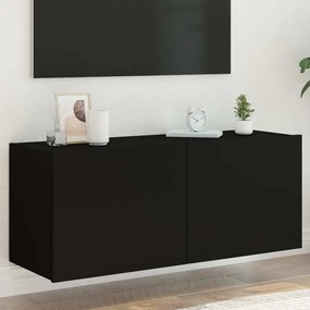 vidaXL Nástěnná TV skříňka s LED osvětlením 100x35x41 cm [837325] Barva: Černá