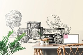 Samolepící tapeta nákladní automobil v retro provedení - 375x250 cm