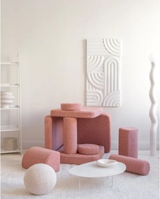 Růžová dětská pohovka z textilie bouclé 132 cm Settee – Wigiwama