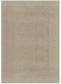 Flair Rugs, Kusový ručně tkaný koberec Tuscany Textured Wool Border Natural, 160x230, béžová, ložnice