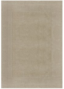 Flair Rugs, Kusový ručně tkaný koberec Tuscany Textured Wool Border Natural, 120x170, béžová, ložnice