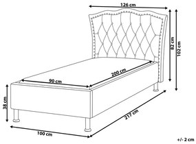 Čalouněná postel 90x200 cm šedá METZ Beliani