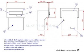S9 schránka na zazdění stříbrná