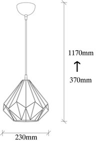 Černé závěsné svítidlo ø 23 cm Diamond – Opviq lights