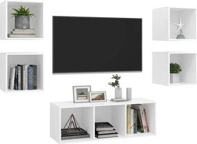 5dílný set TV skříněk bílý dřevotříska 3079610