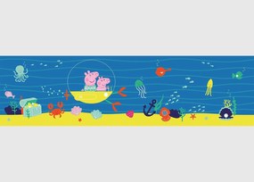 Dětská samolepící bordura na zeď Prasátko Peppa Svět pod Vodou | 5 m x 9.7 cm | DWBD8147