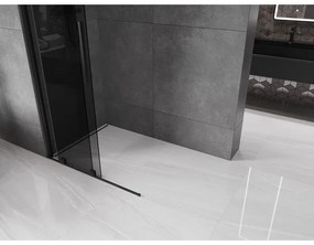 Mexen Velar, sprchová zástěna s posuvnými dveřmi Walk-in 90 x 200 cm, 8mm šedé sklo, černá matná, 871-090-000-43-70